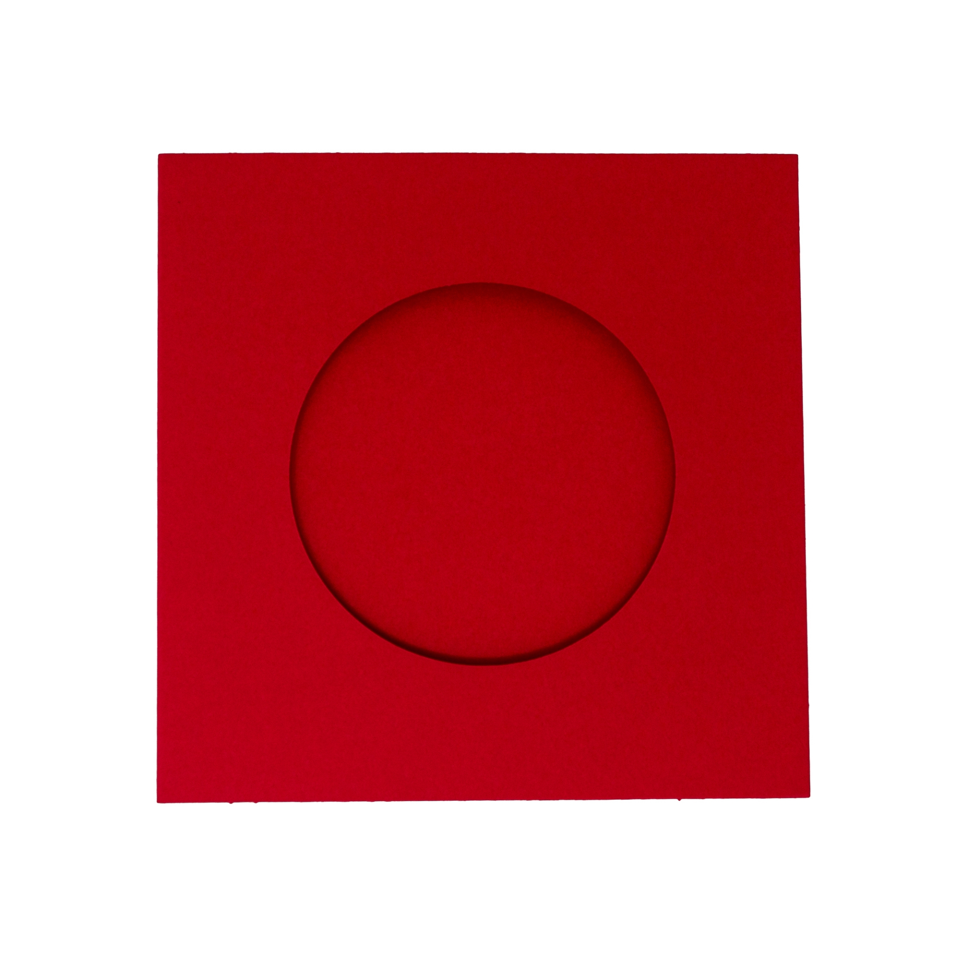 Round aperture square cards - Christmas Red (Pack of 5) | Stitchtastic