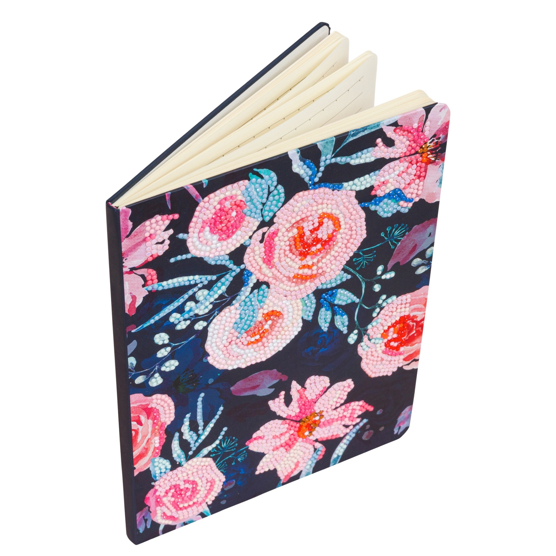 Pretty Pink Flowers 26X18CM Crystal Art Notebook | Stitchtastic