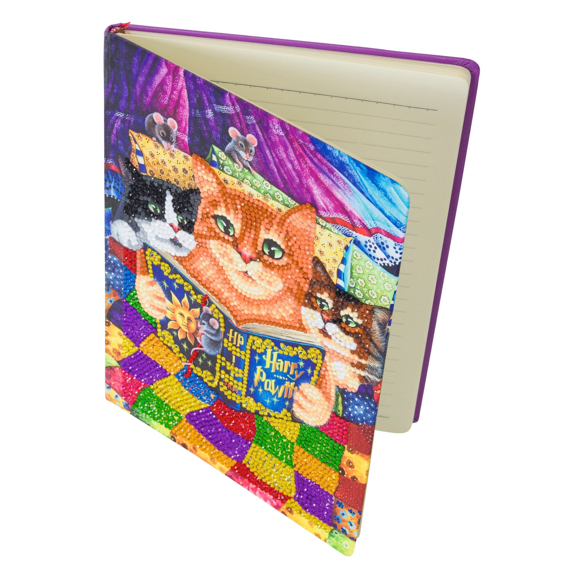 Kitten Bedtime Stories 26X18CM Crystal Art Notebook | Stitchtastic