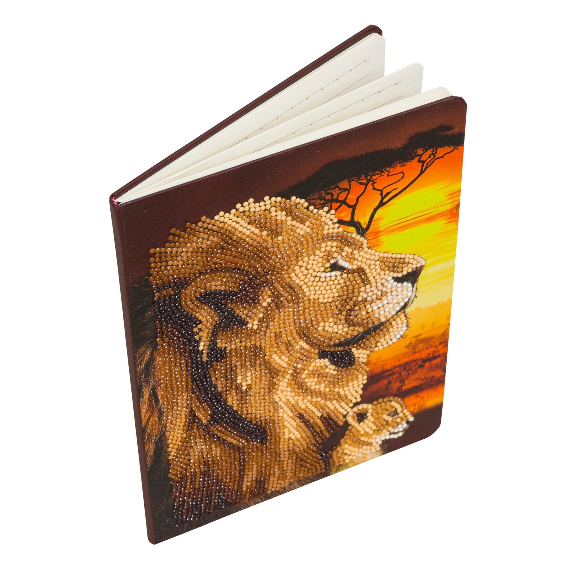 Lions of the Savannah 26X18CM Crystal Art Notebook | Stitchtastic