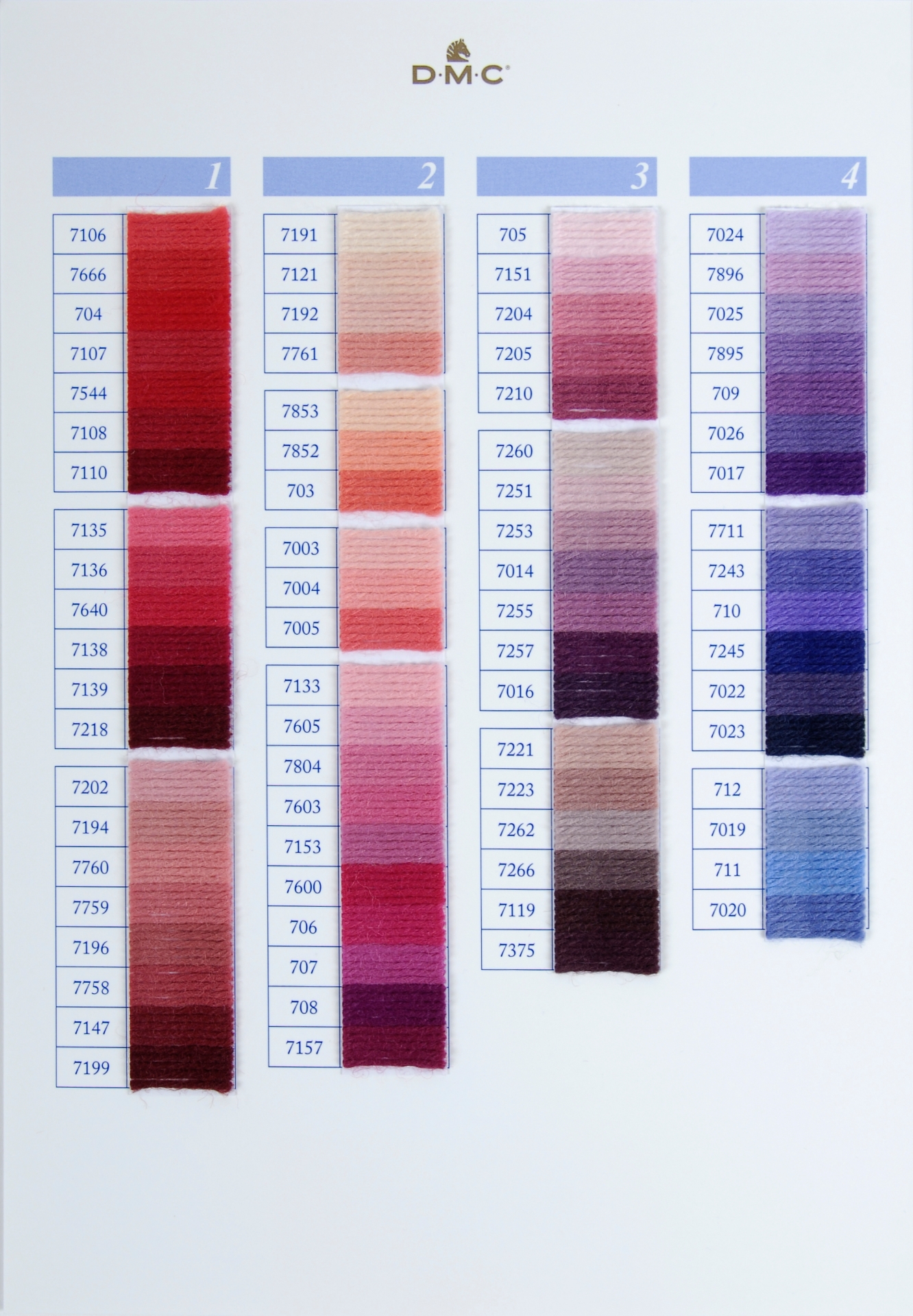 DMC Tapestry Wool Shade Card (real threads) - W486 | Stitchtastic