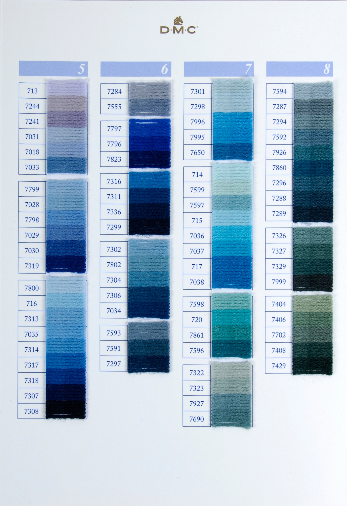 DMC Tapestry Wool Shade Card (real threads) - W486 | Stitchtastic