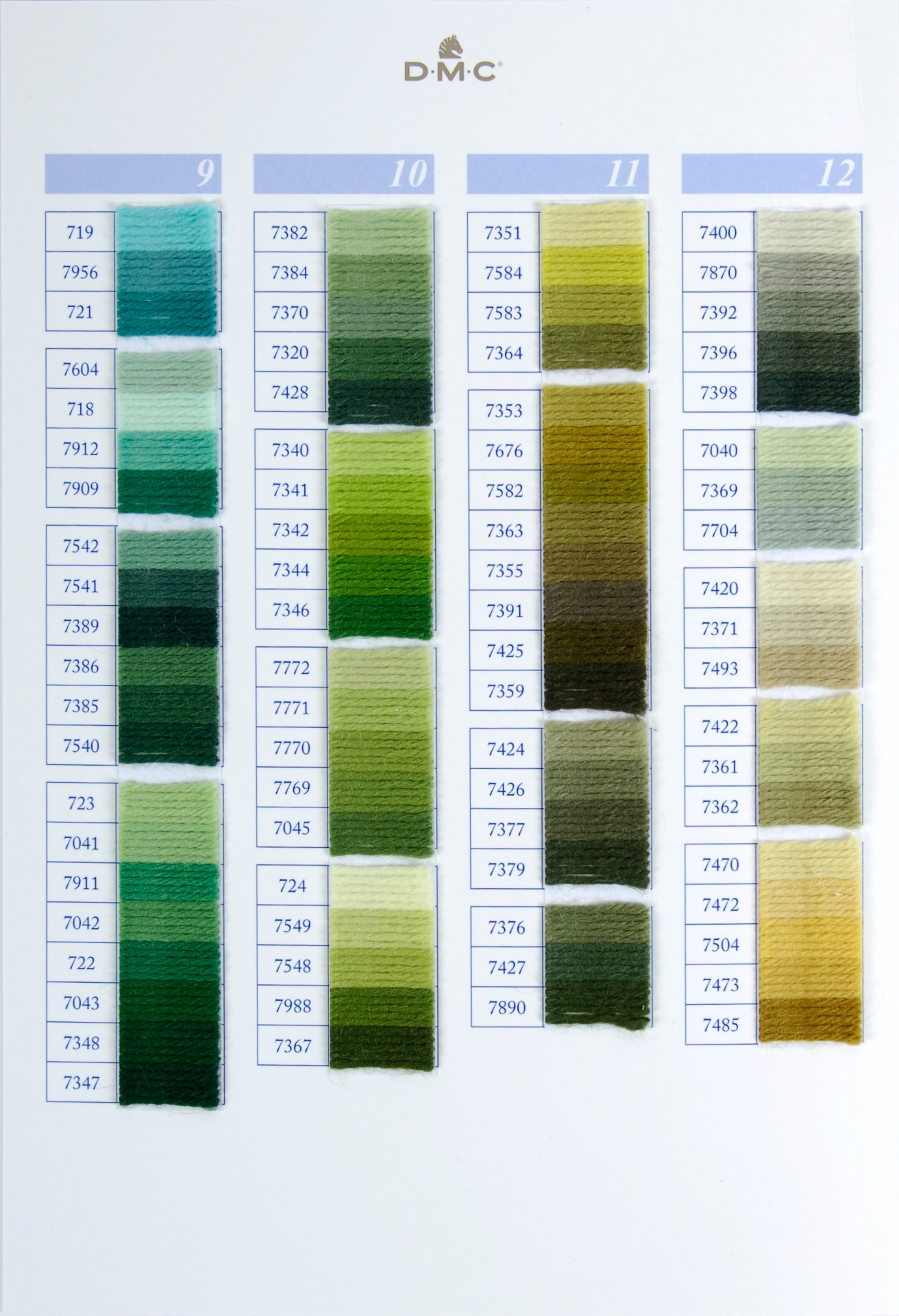 DMC Tapestry Wool Shade Card (real threads) - W486 | Stitchtastic