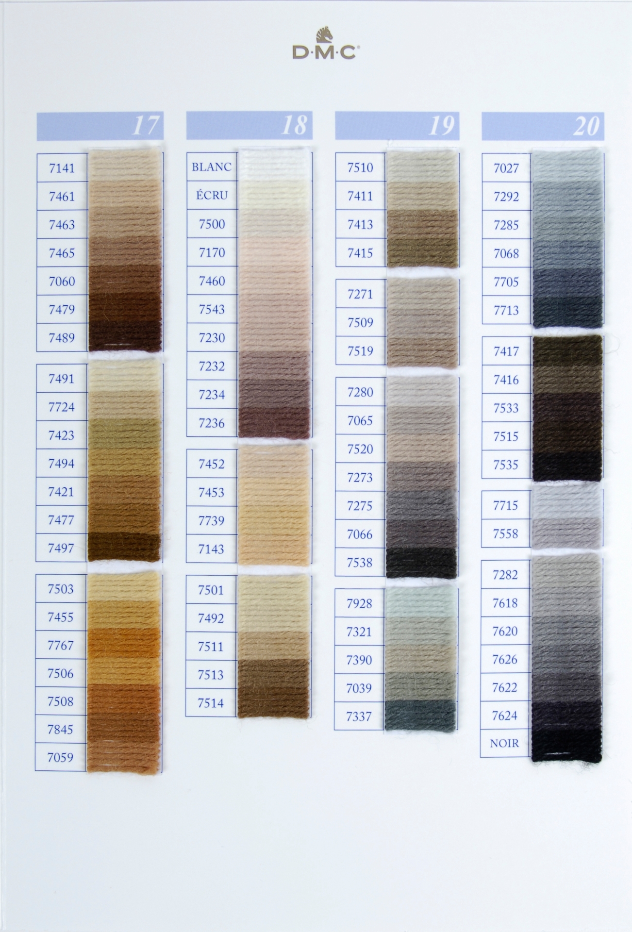 DMC Tapestry Wool Shade Card (real threads) - W486 | Stitchtastic