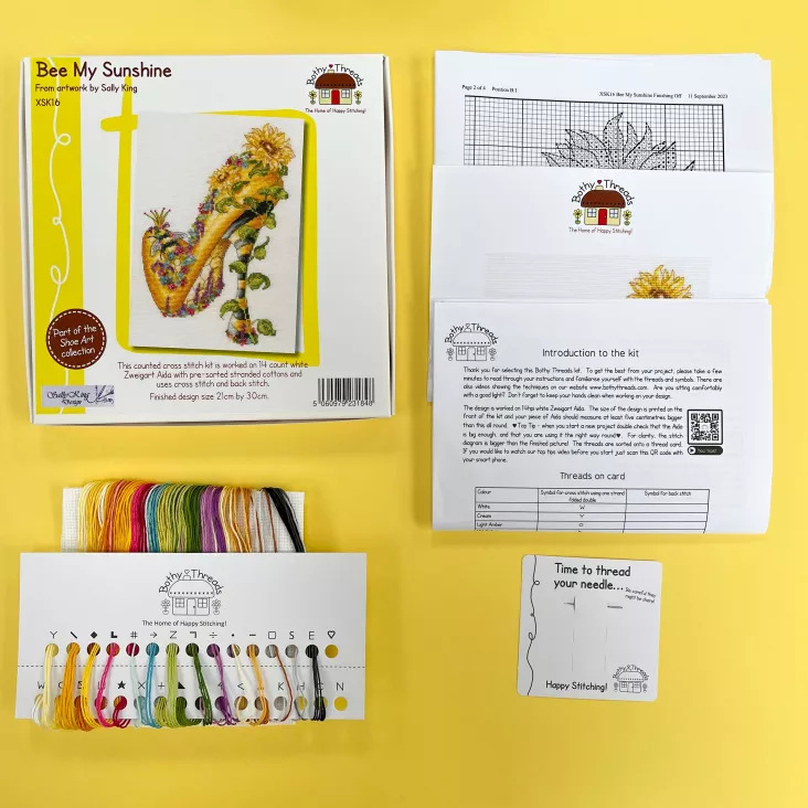 Bee My Sunshine - (Sally King Shoes) Cross Stitch Kit by Bothy Threads ...