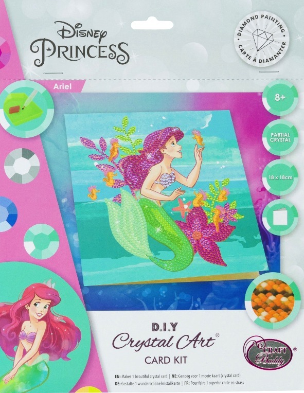 Ariel 18x18cm Crystal Art Card | Stitchtastic