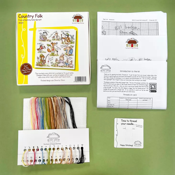 Country Folk Cross Stitch Kit By Bothy Threads | Stitchtastic