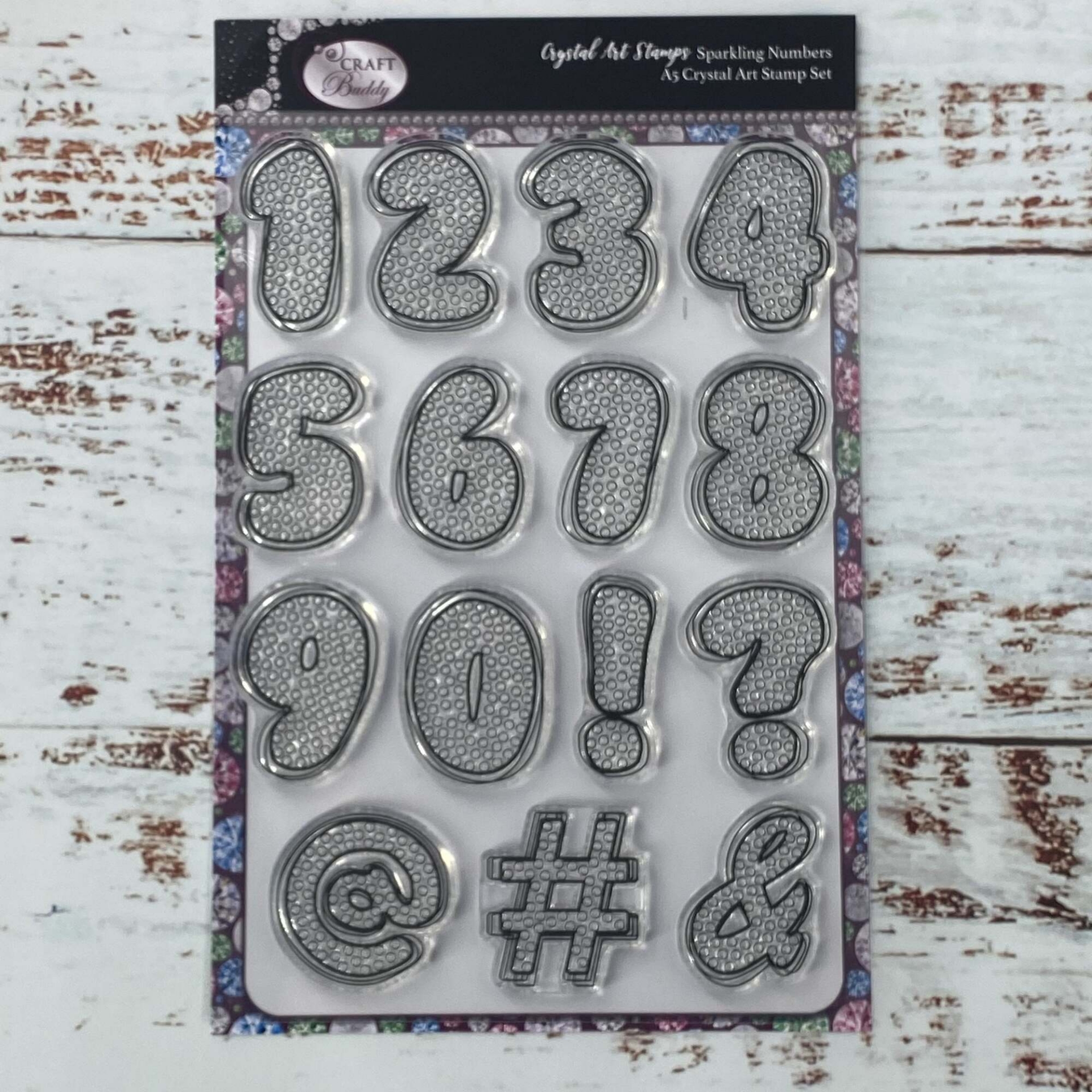 Crystal Art A5 Stamp Set - Sparkling Numbers | Stitchtastic