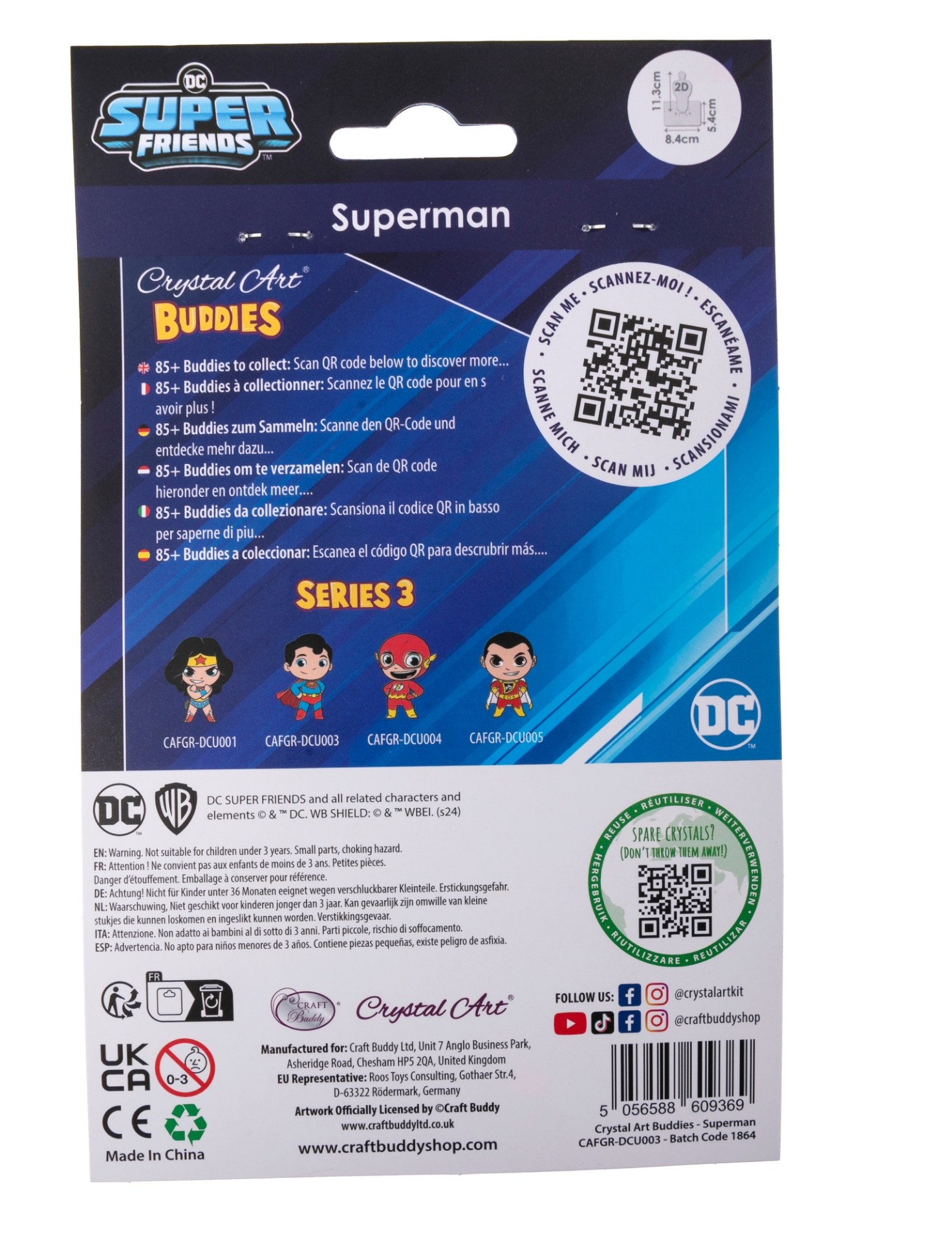 Superman - Crystal Art Buddy Kit (DC) | Stitchtastic