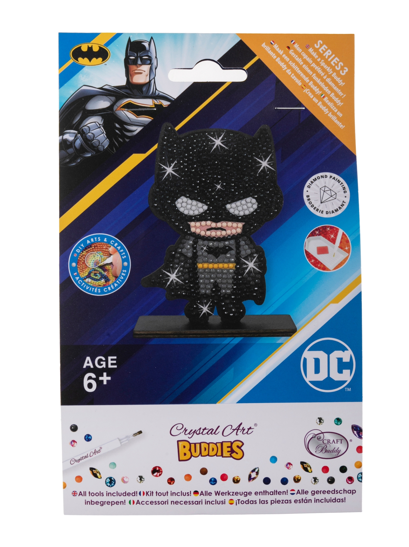 Batman (Black) - Crystal Art Buddy Kit (DC) | Stitchtastic