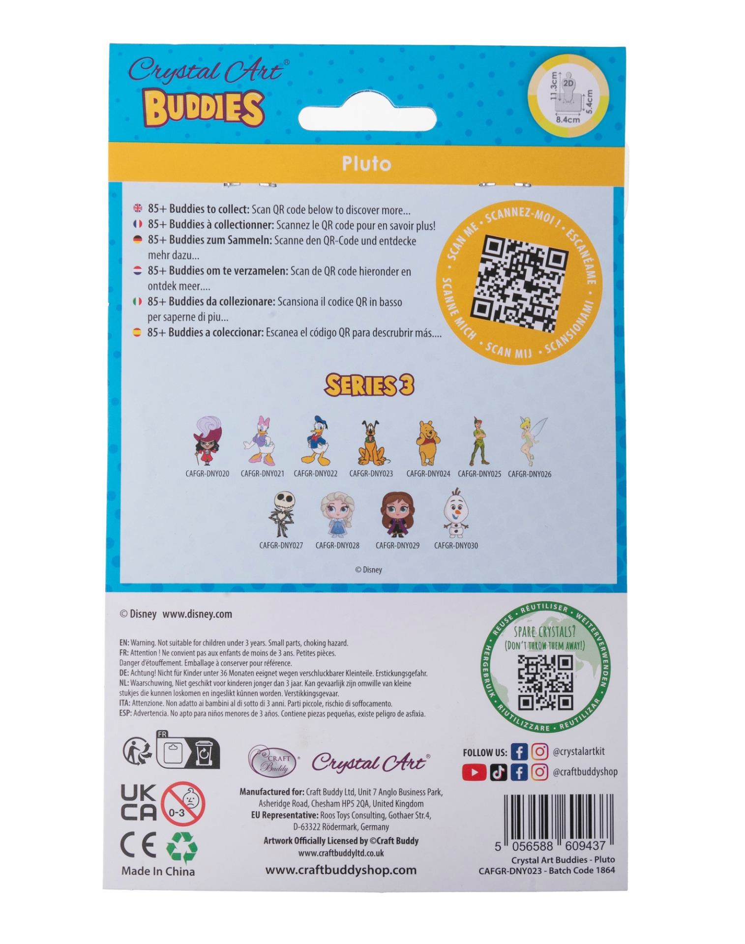 Pluto - Crystal Art Buddy Kit (Disney) | Stitchtastic