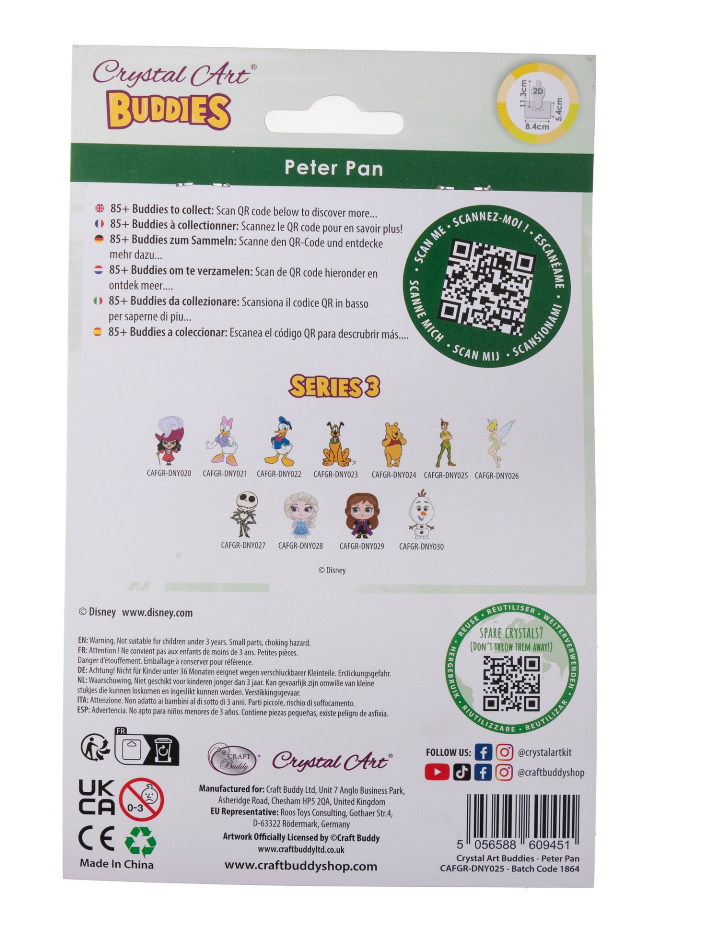 Peter Pan - Crystal Art Buddy Kit (Disney) | Stitchtastic