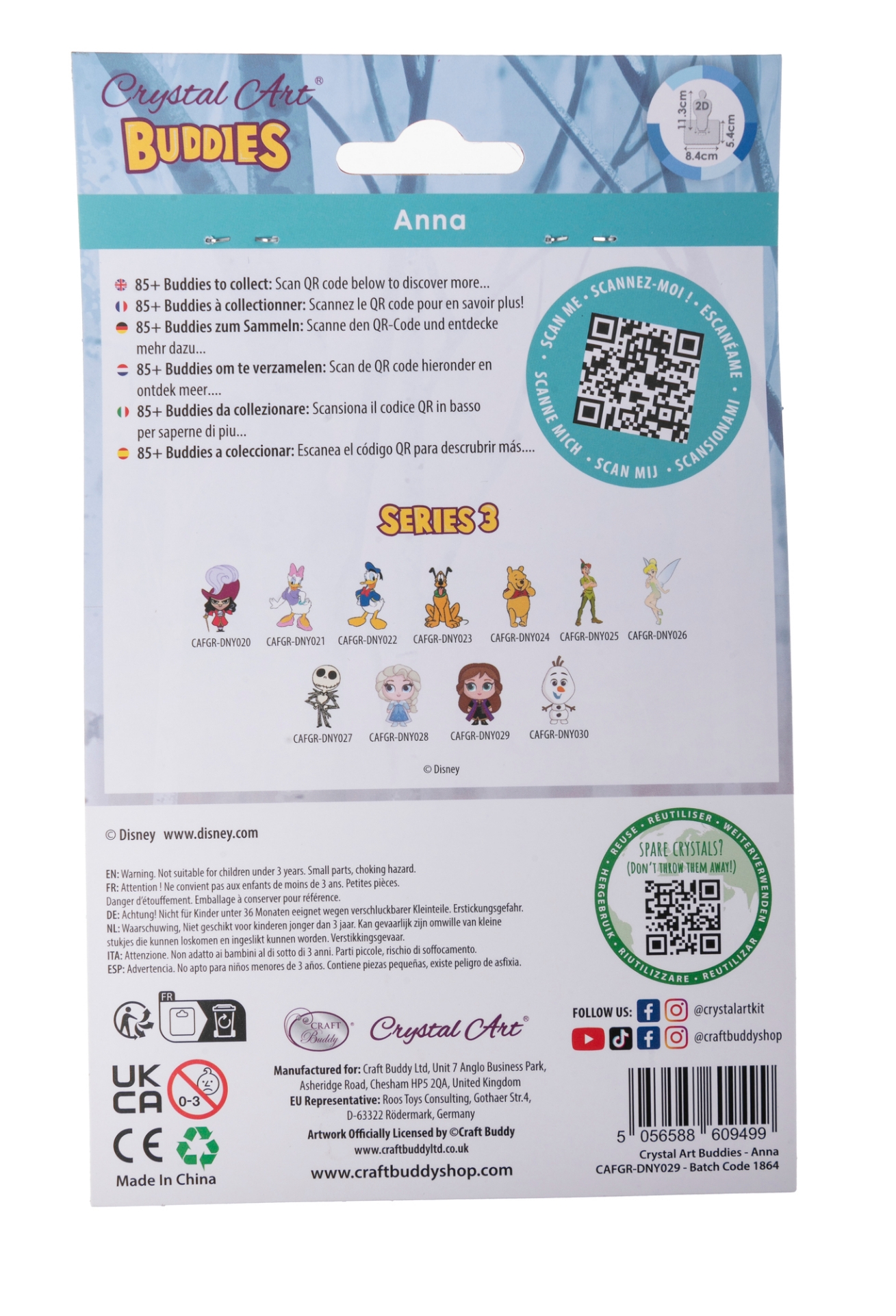 Anna - Crystal Art Buddy Kit (Disney) | Stitchtastic