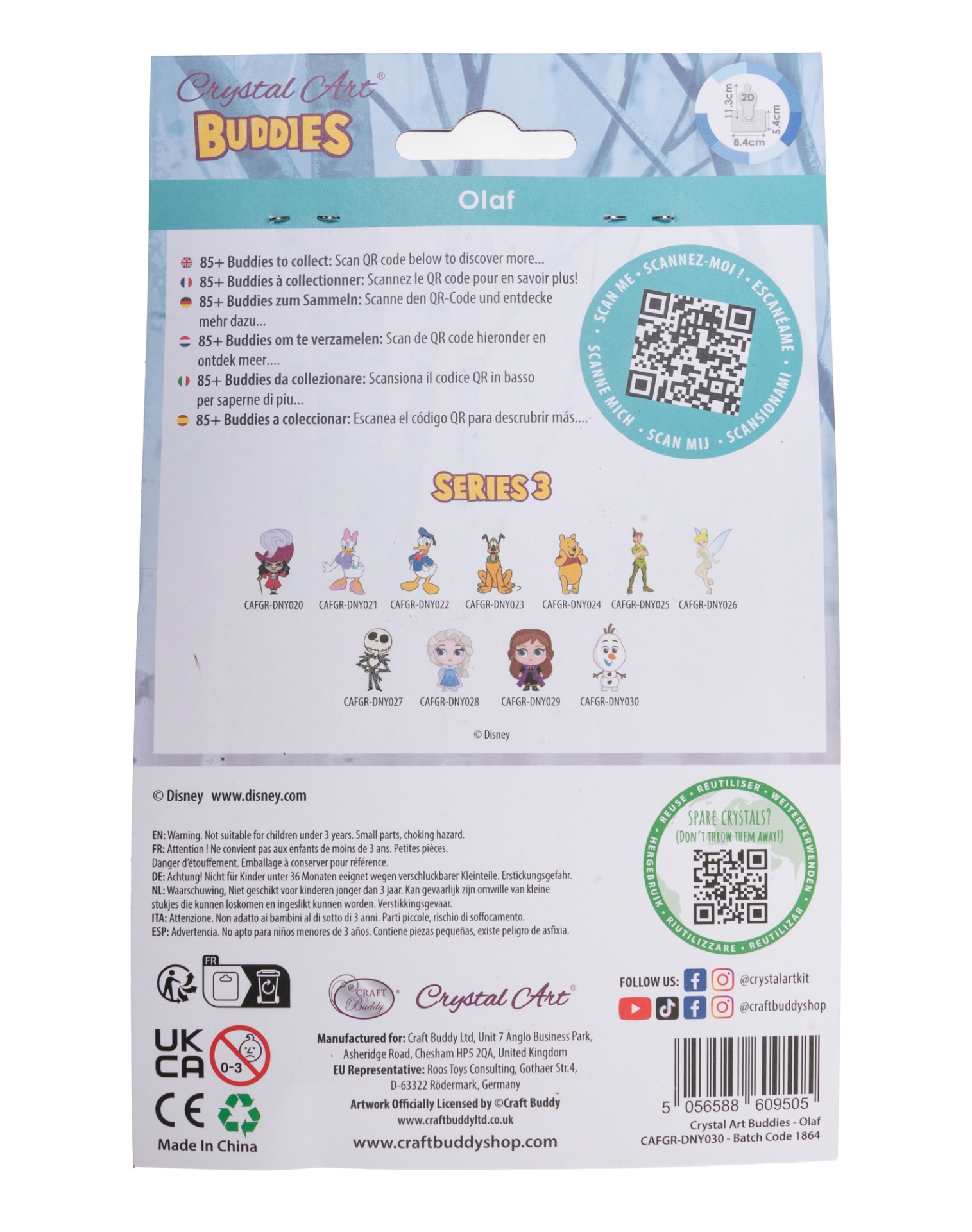 Olaf - Crystal Art Buddy Kit (Disney) | Stitchtastic