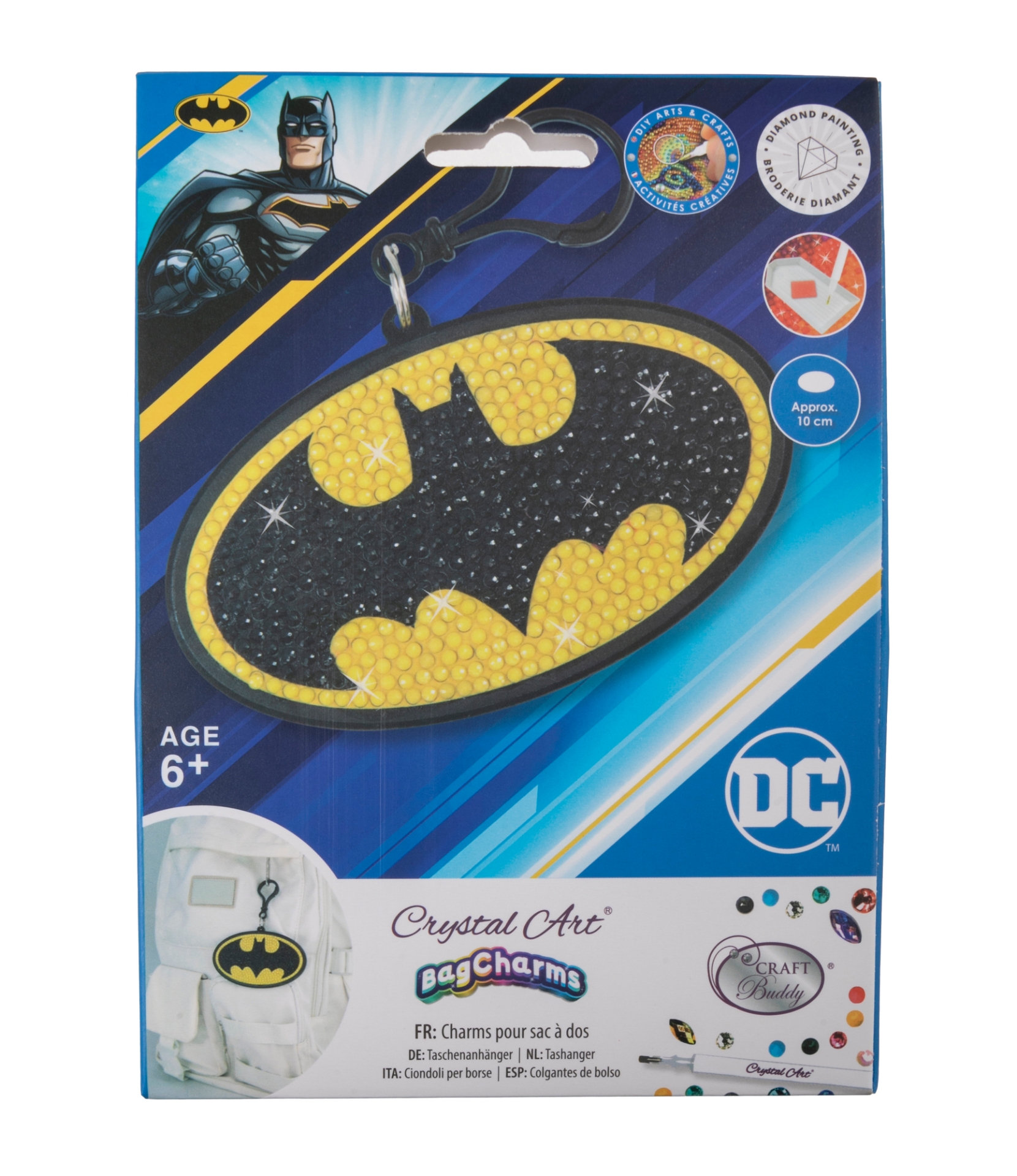 Batman - Crystal Art Bag Charm (DC) | Stitchtastic