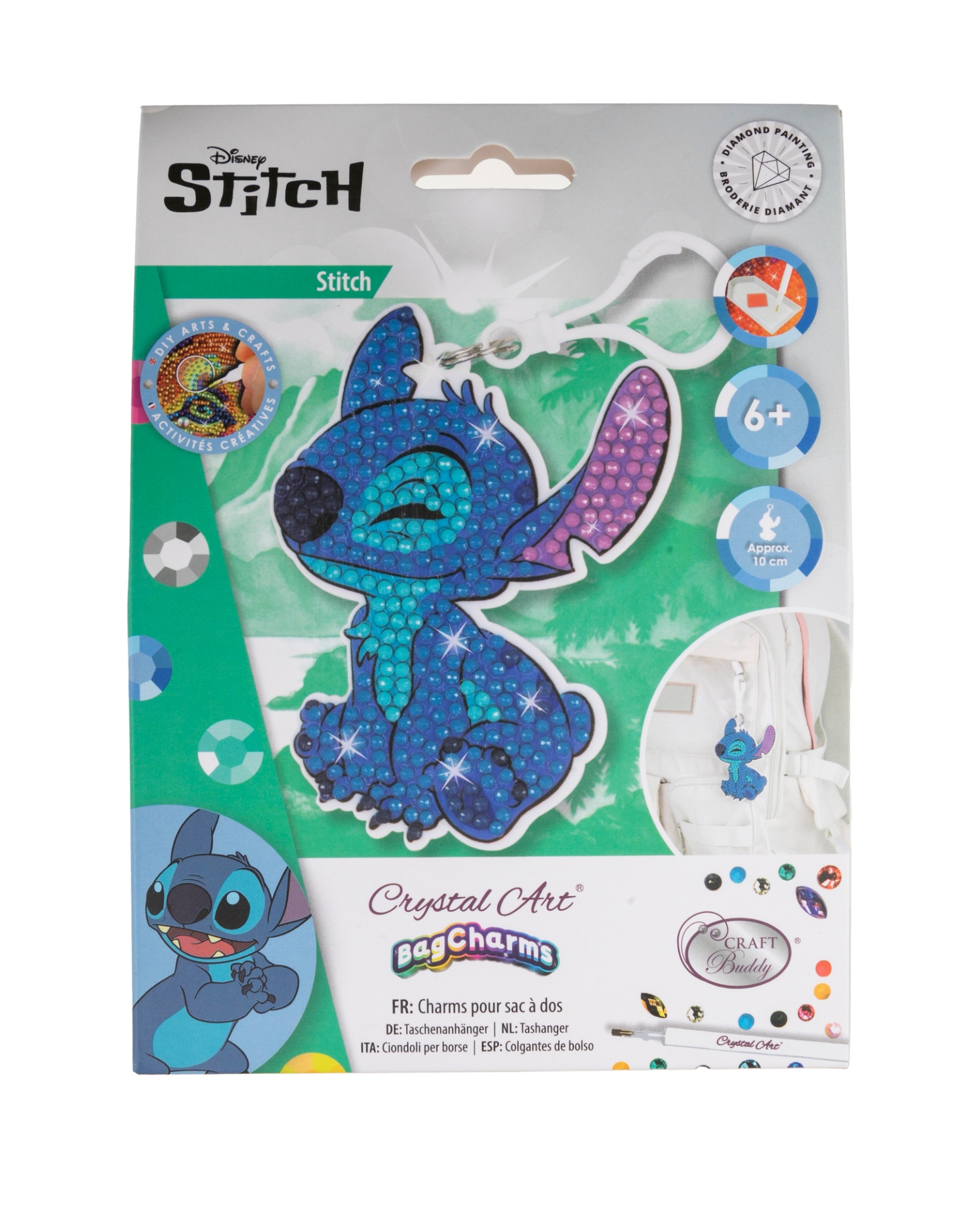 Stitch - Crystal Art Bag Charm (Disney) | Stitchtastic