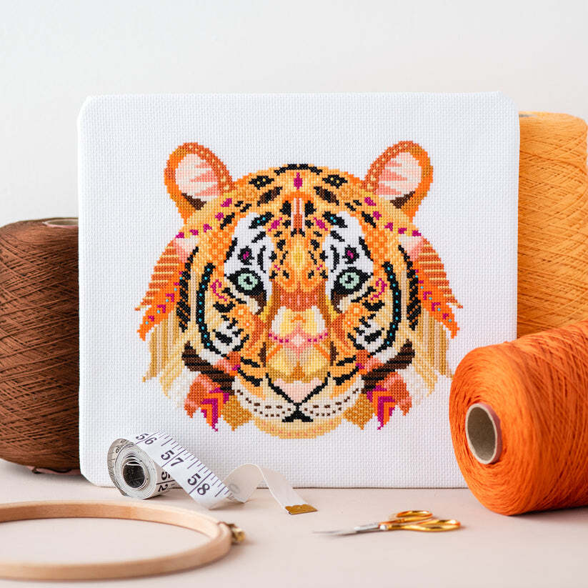 Mandala Tiger Cross Stitch Kit by Meloca Designs | Stitchtastic