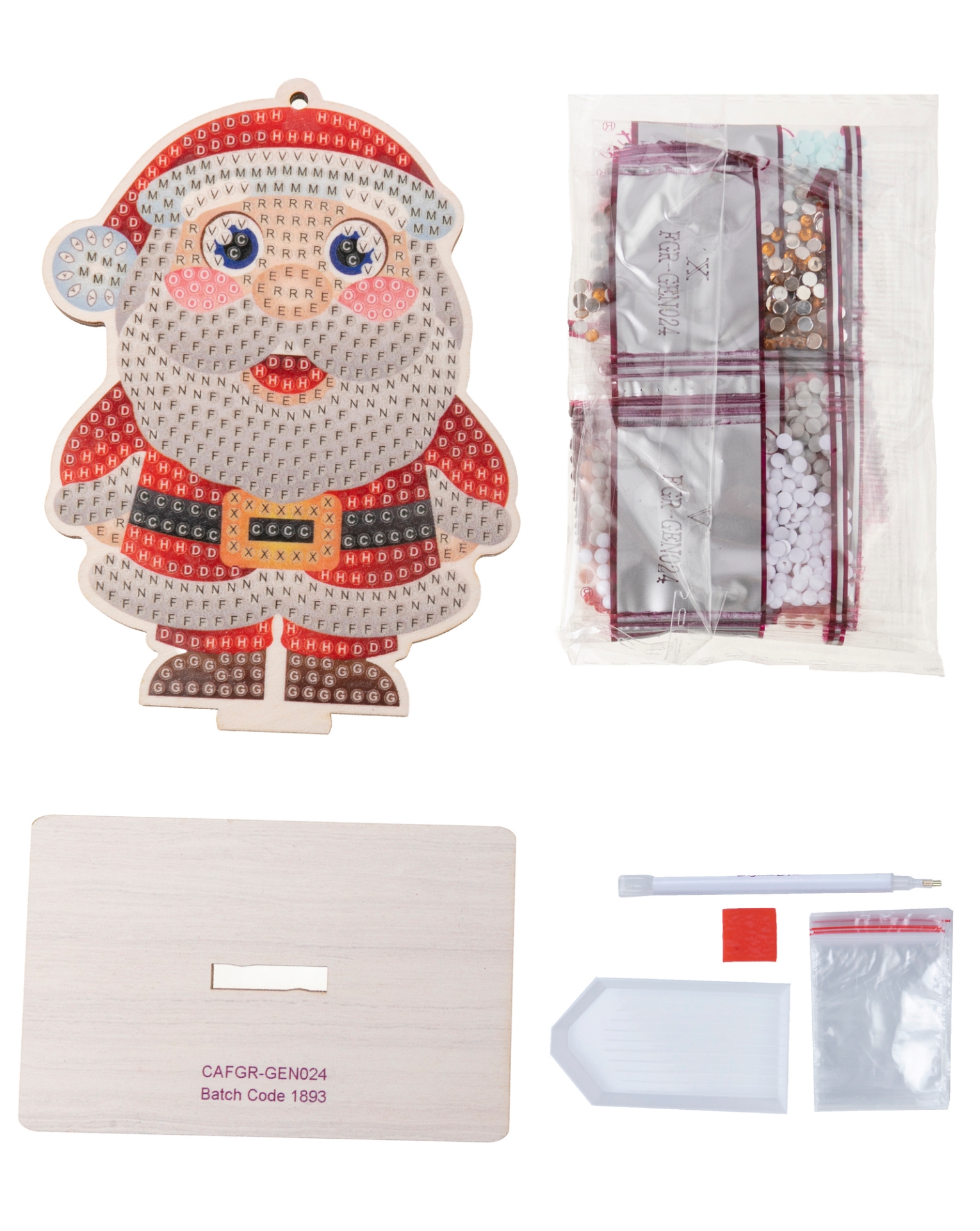 Santa - Crystal Art Buddy & Christmas Tree Decoration | Stitchtastic