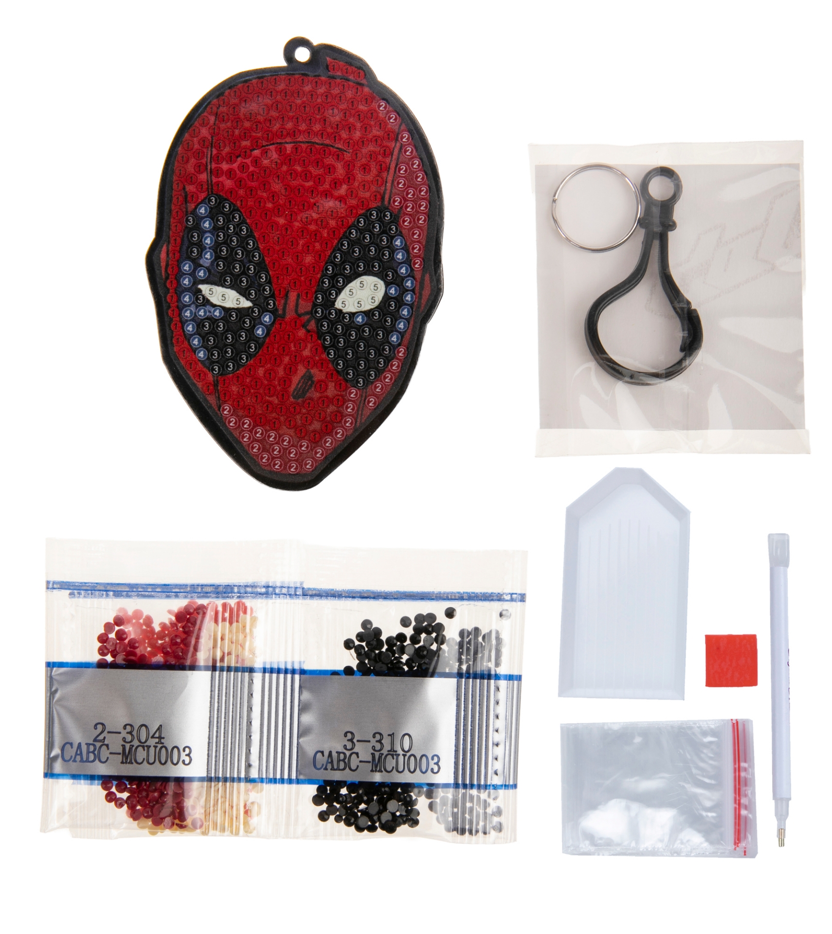 Deadpool - Crystal Art Bag Charm (MARVEL) | Stitchtastic