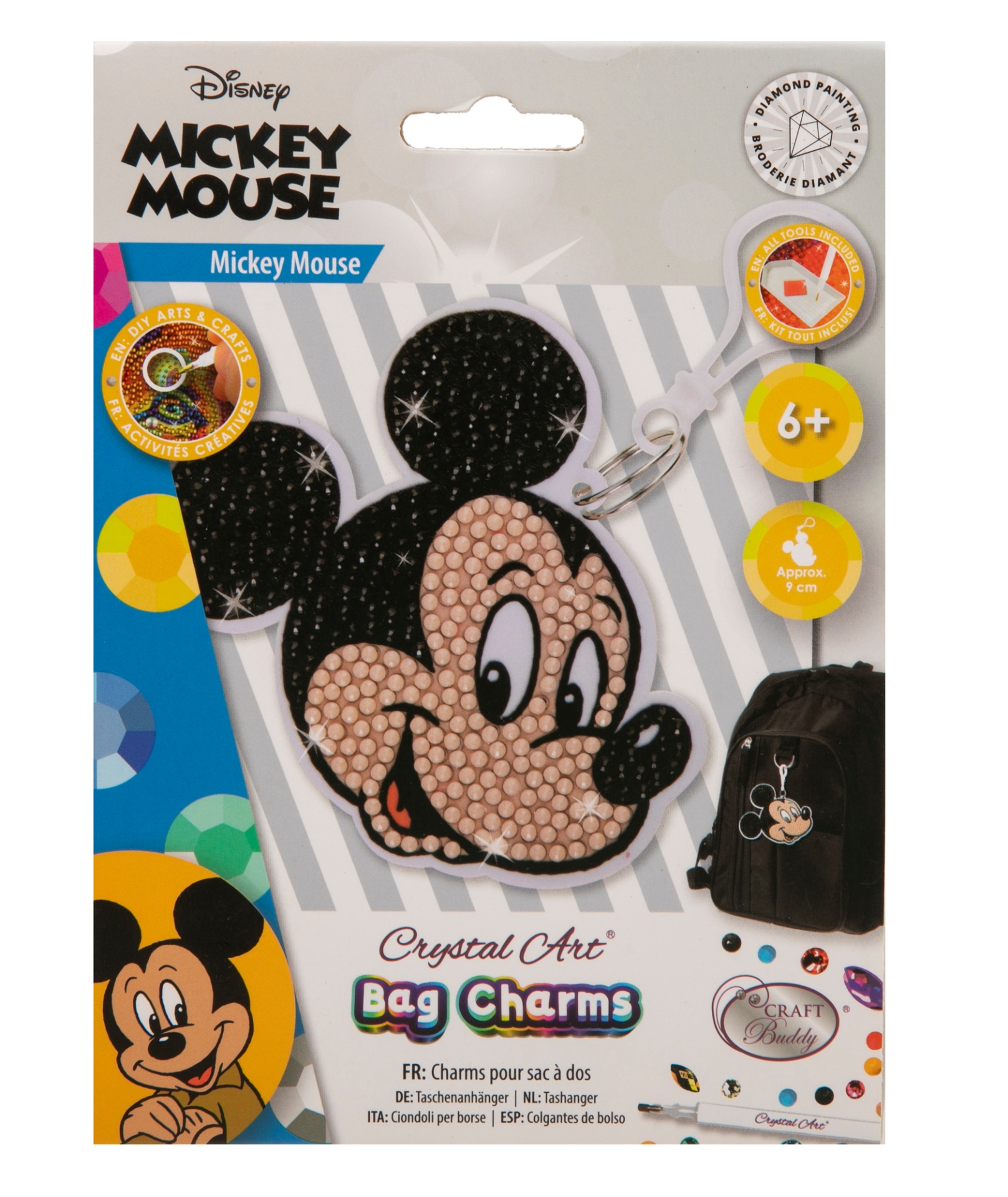 Mickey Mouse - Crystal Art Bag Charm (Disney) | Stitchtastic