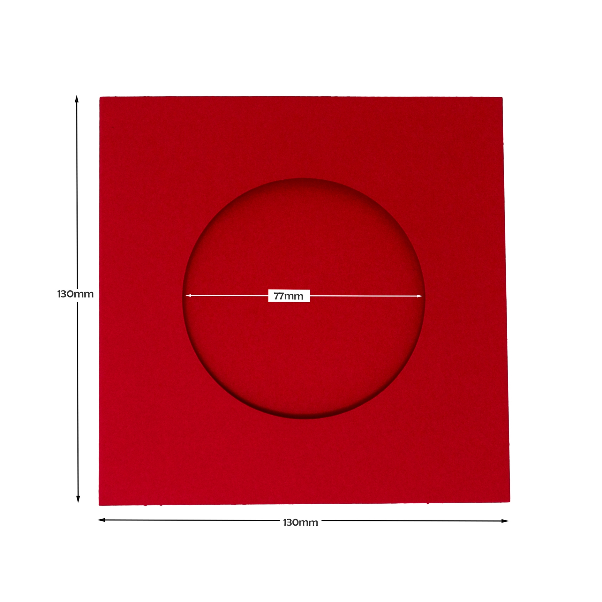 Round aperture square cards - Christmas Red (Pack of 5) | Stitchtastic