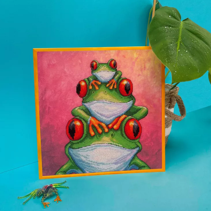 The Menagerie: Vibrance Frogs Cross Stitch Kit by Bothy Threads ...