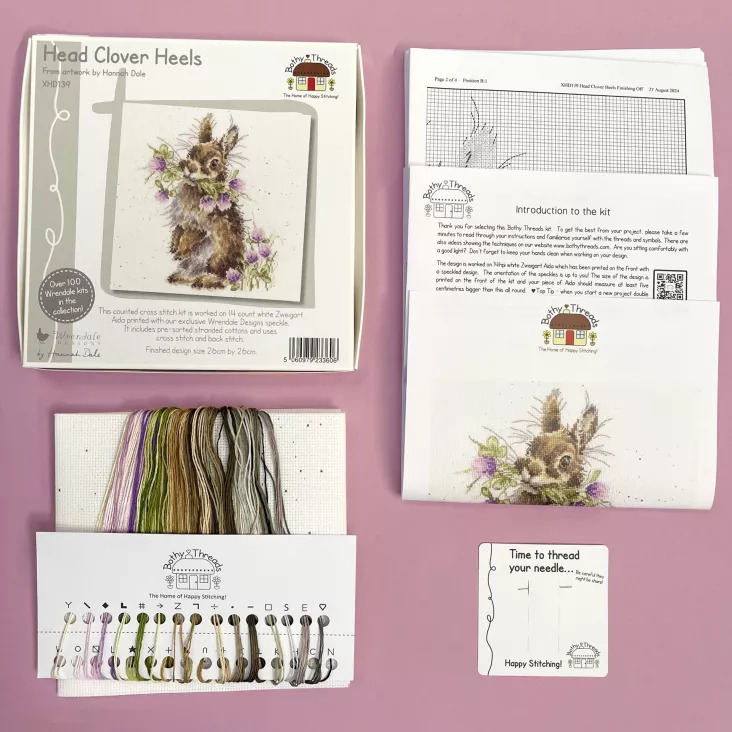 Head Clover Heels Rabbit Cross Stitch Kit by Bothy Threads | Stitchtastic