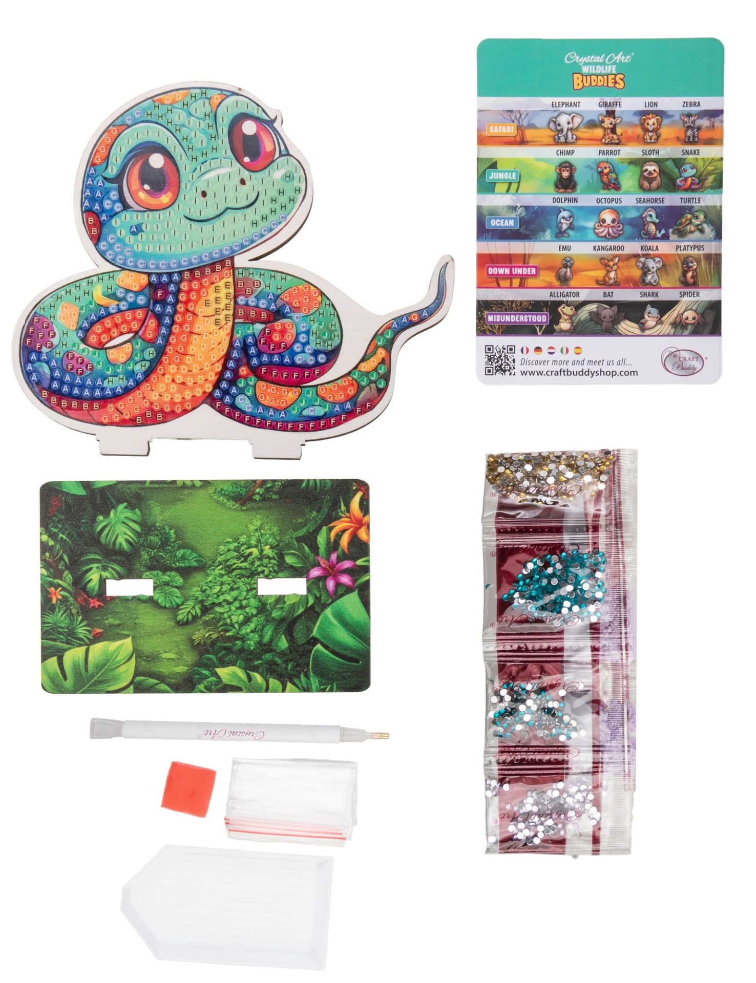 Snake - Wildlife Crystal Art Buddy Kit | Stitchtastic
