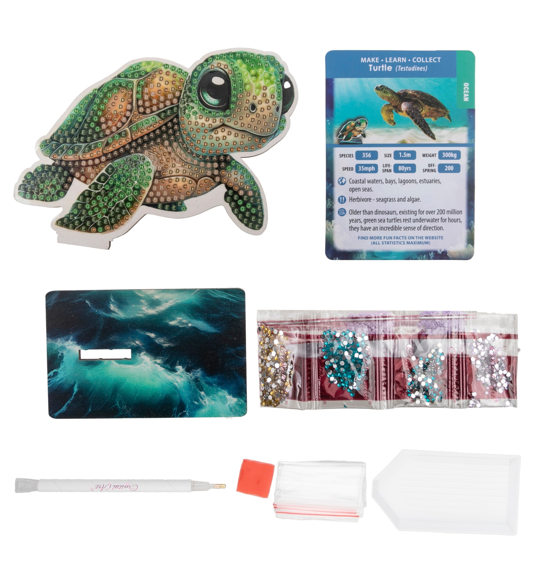 Turtle - Wildlife Crystal Art Buddy Kit | Stitchtastic