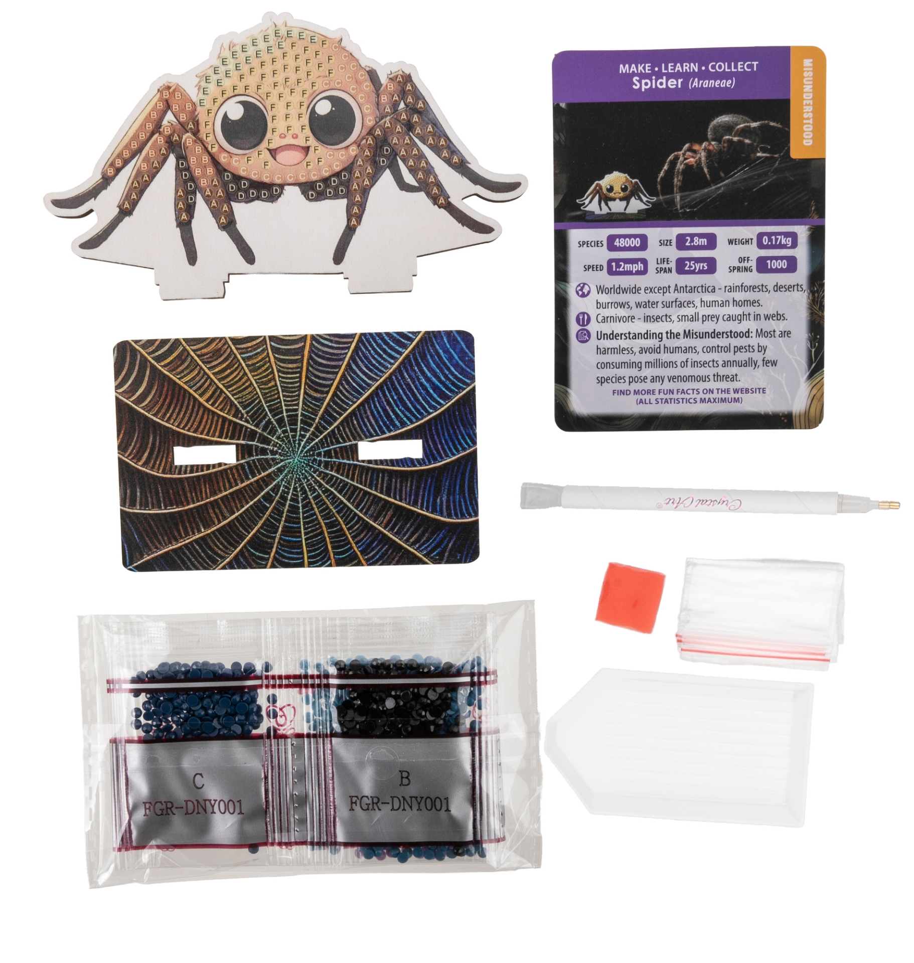 Spider - Wildlife Crystal Art Buddy Kit | Stitchtastic