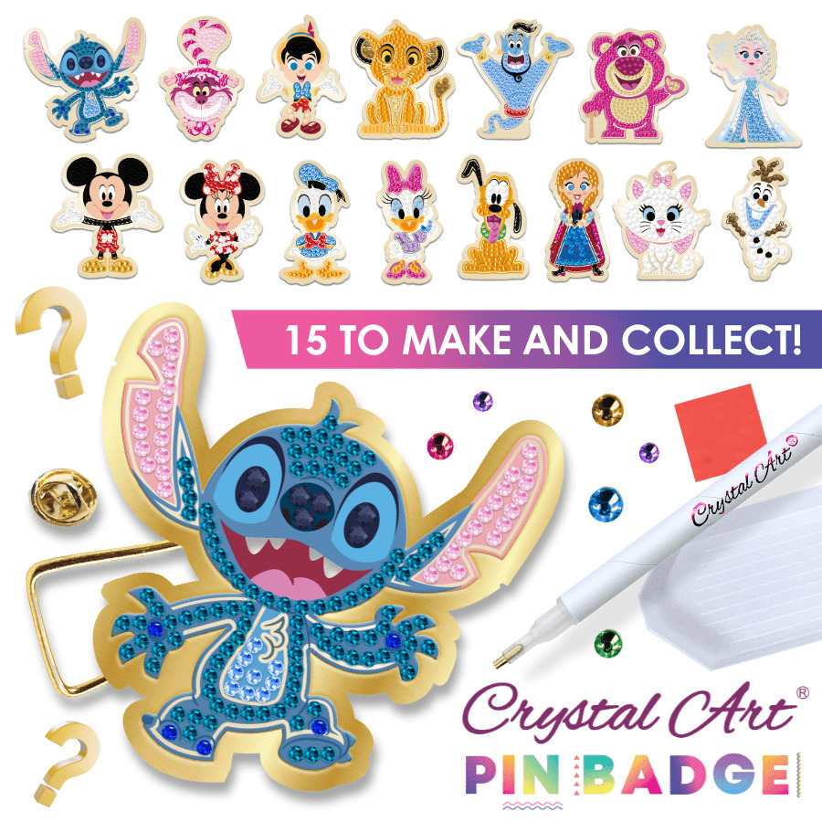 Crystal Art Disney Pin Badge Blind Bag - 1 of 15 Collectible Pin Badges ...