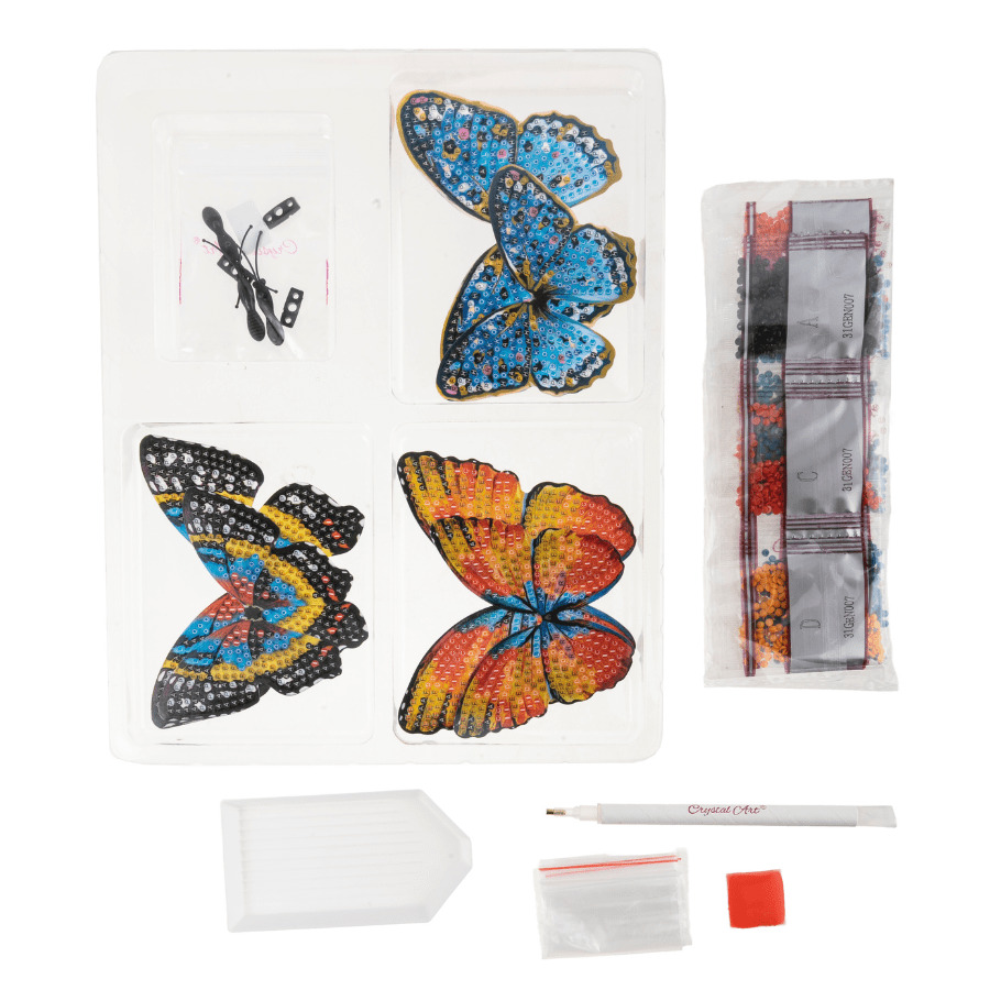 3D Butterflies Decoration Crystal Art Kit - Set of 3 | Stitchtastic