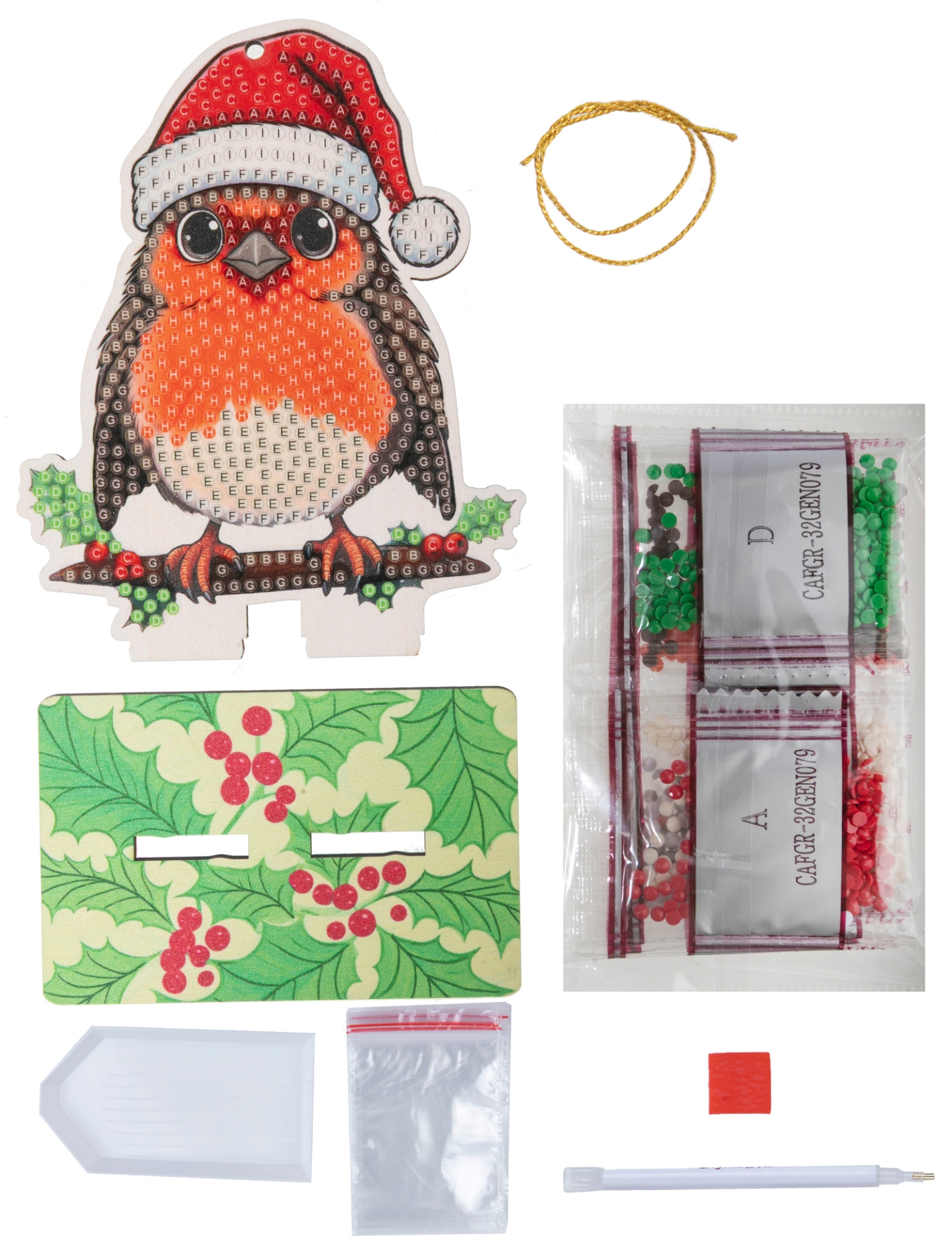Jolly Robin - Crystal Art Buddy & Christmas Tree Decoration | Stitchtastic