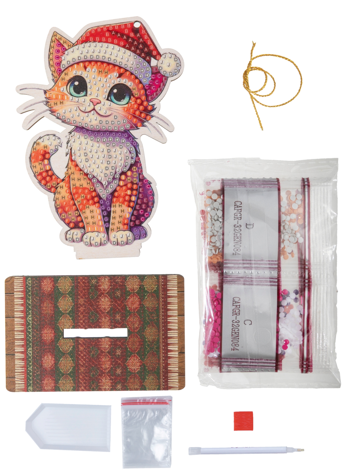 Christmas Cat - Crystal Art Buddy & Christmas Tree Decoration ...